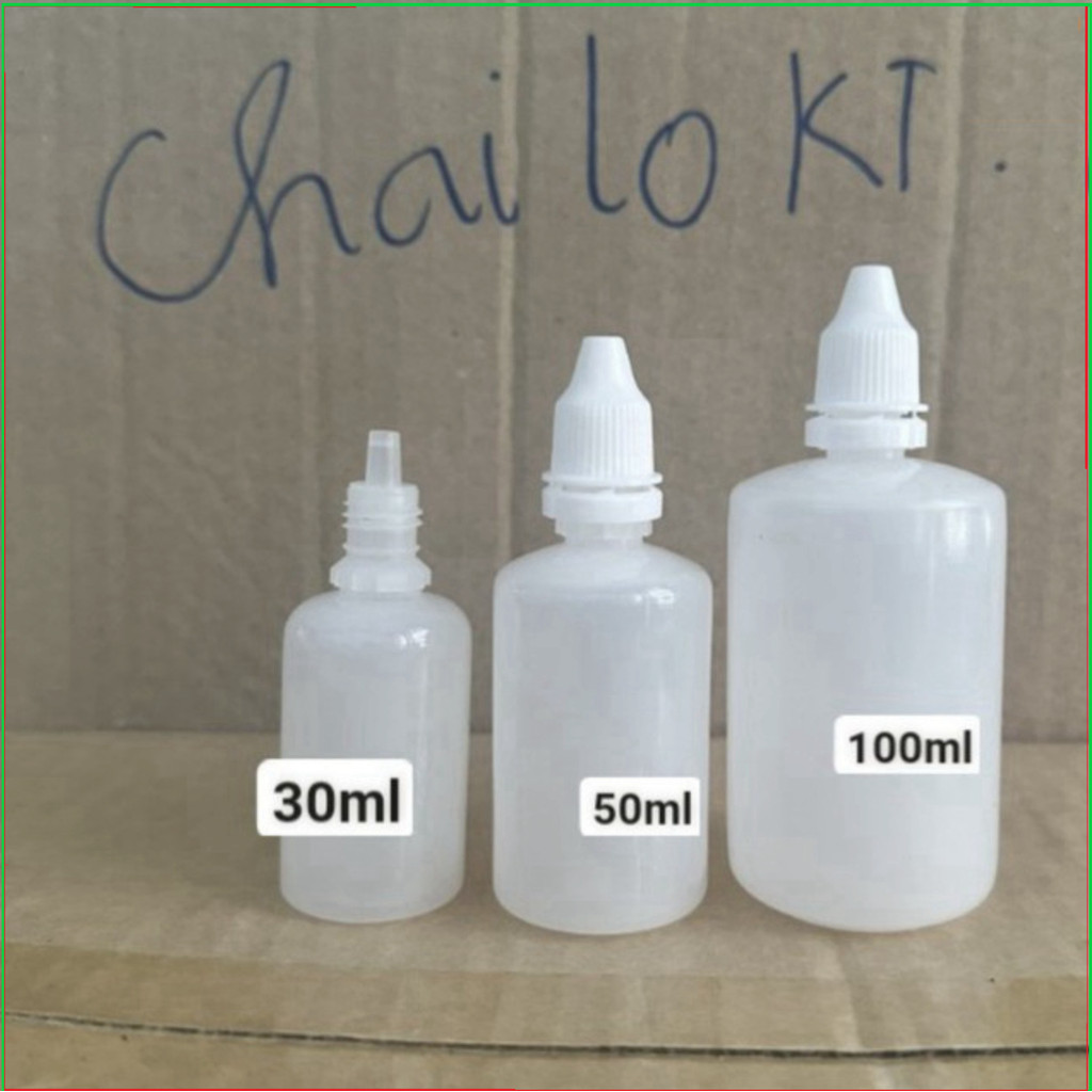 (SET of 10 items) Eye and nose drop bottles 50ml, 100ml, tattoo ink ...