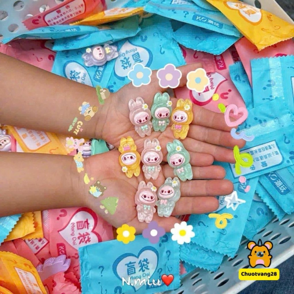 Set of 50 bags of luminous labubu cappy surprise gift candy for ...