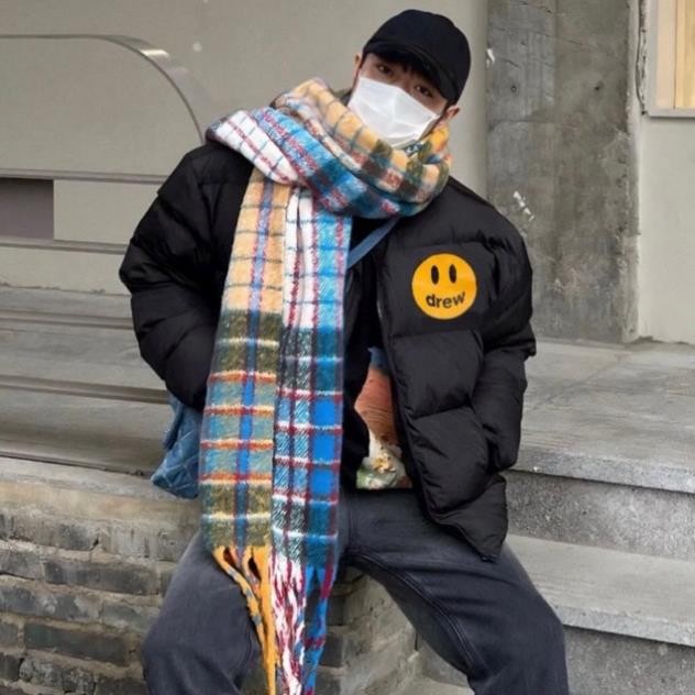 Drew House Mascot Puffer Jacket Full Gold Face, HYPE STREETWEAR design ...