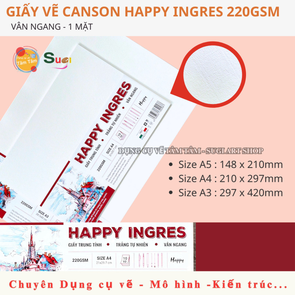 [ Tam Tam ] Canson Happy Ingres Watercolor Paper 220gsm - Horizontal ...