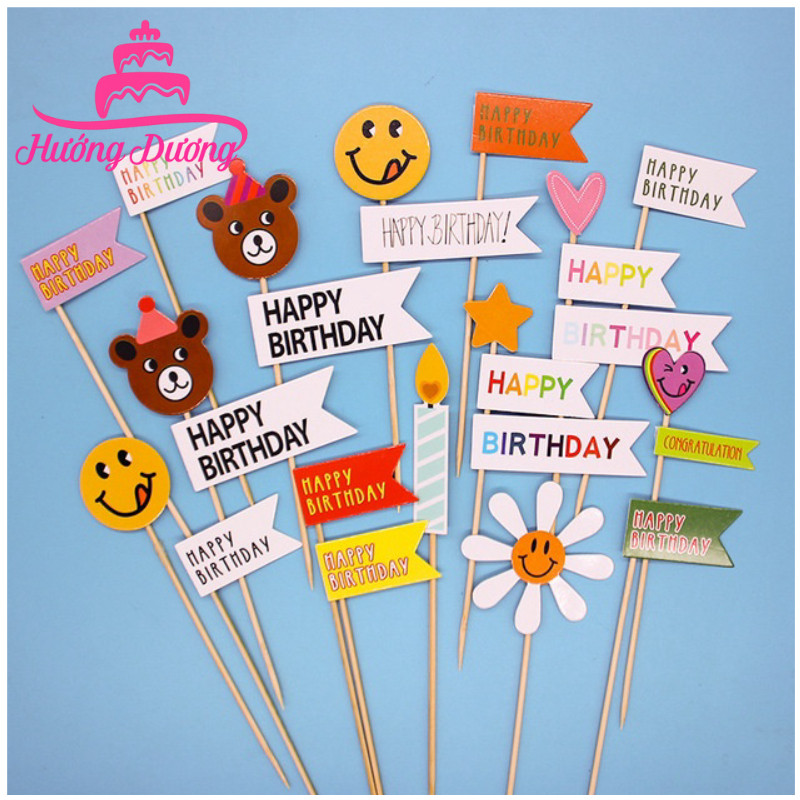 Cake decoration accessories birthday cake heart sticks happy birthday ...
