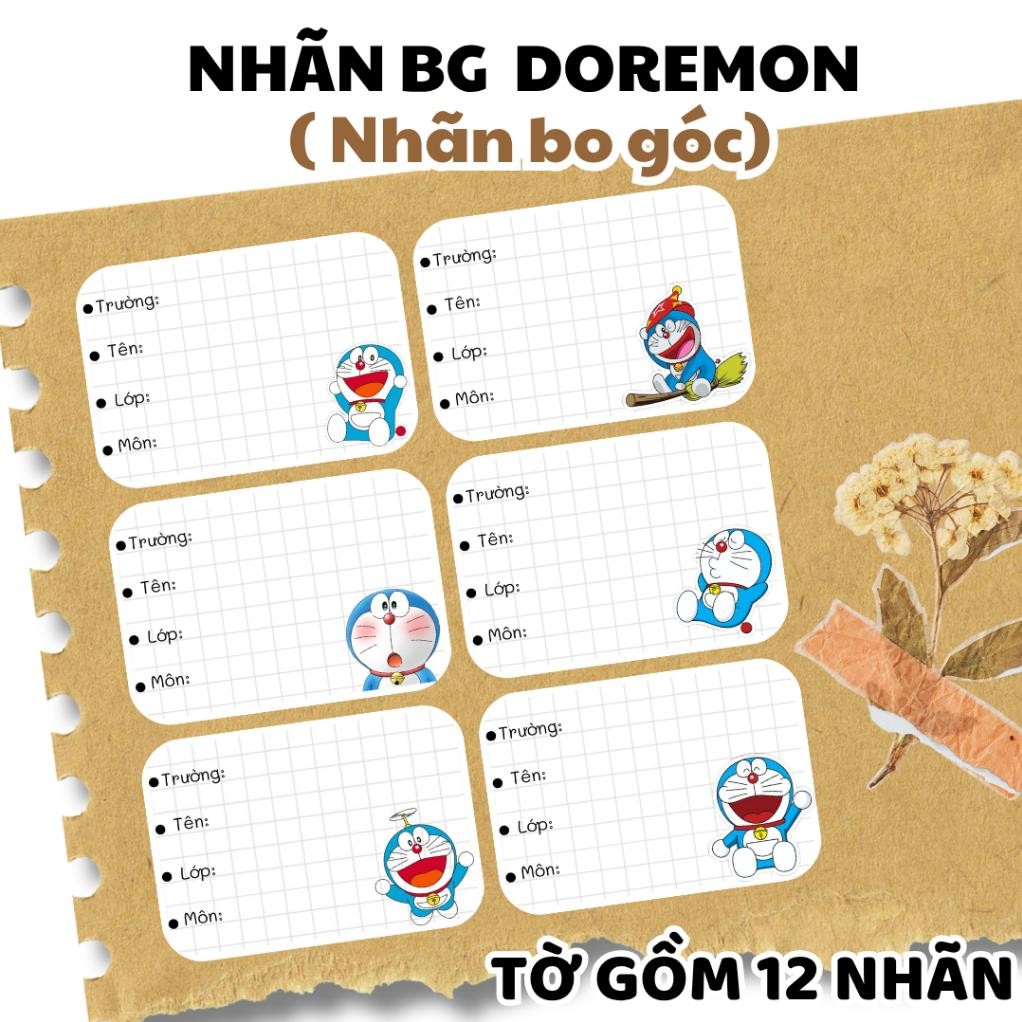 DOREMON CORNERED plain LABELS (Sheet includes 12 labels) | Shopee Singapore