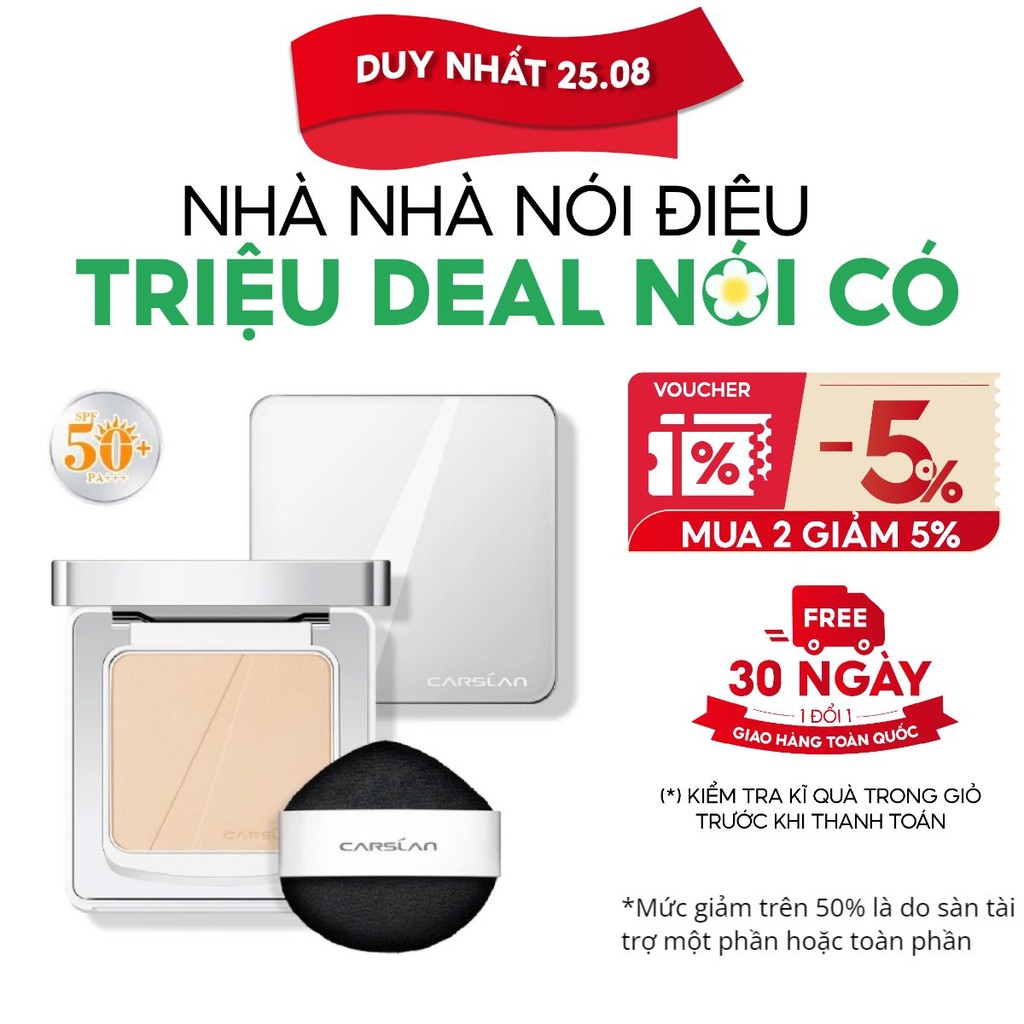 Carslan White Magnet Pressed Powder – 12H Long Lasting Sunscreen SPF50 ...