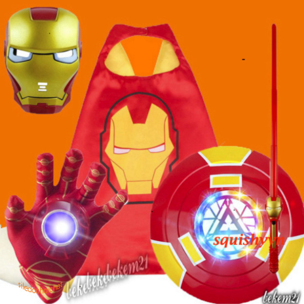 Iron Man Shield Gloves, cape set, light laser sword, IRONMAN avengers ...