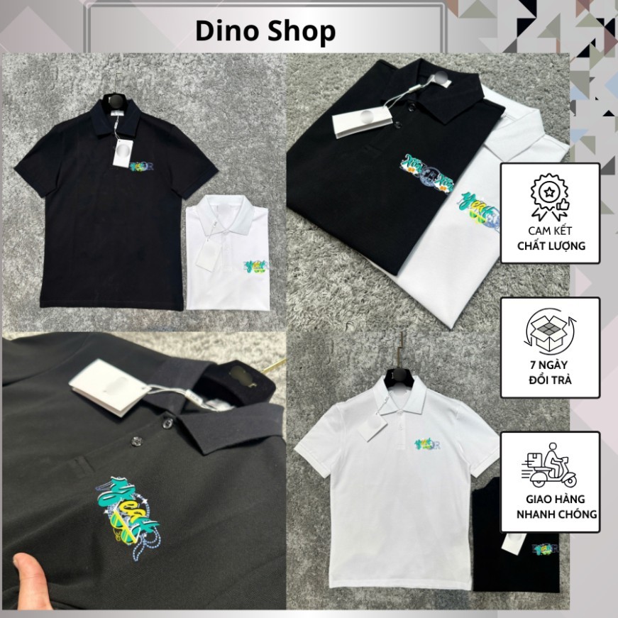 Very Beautiful Embroidered Polo Shirt with Cat Pattern on the Chest ...
