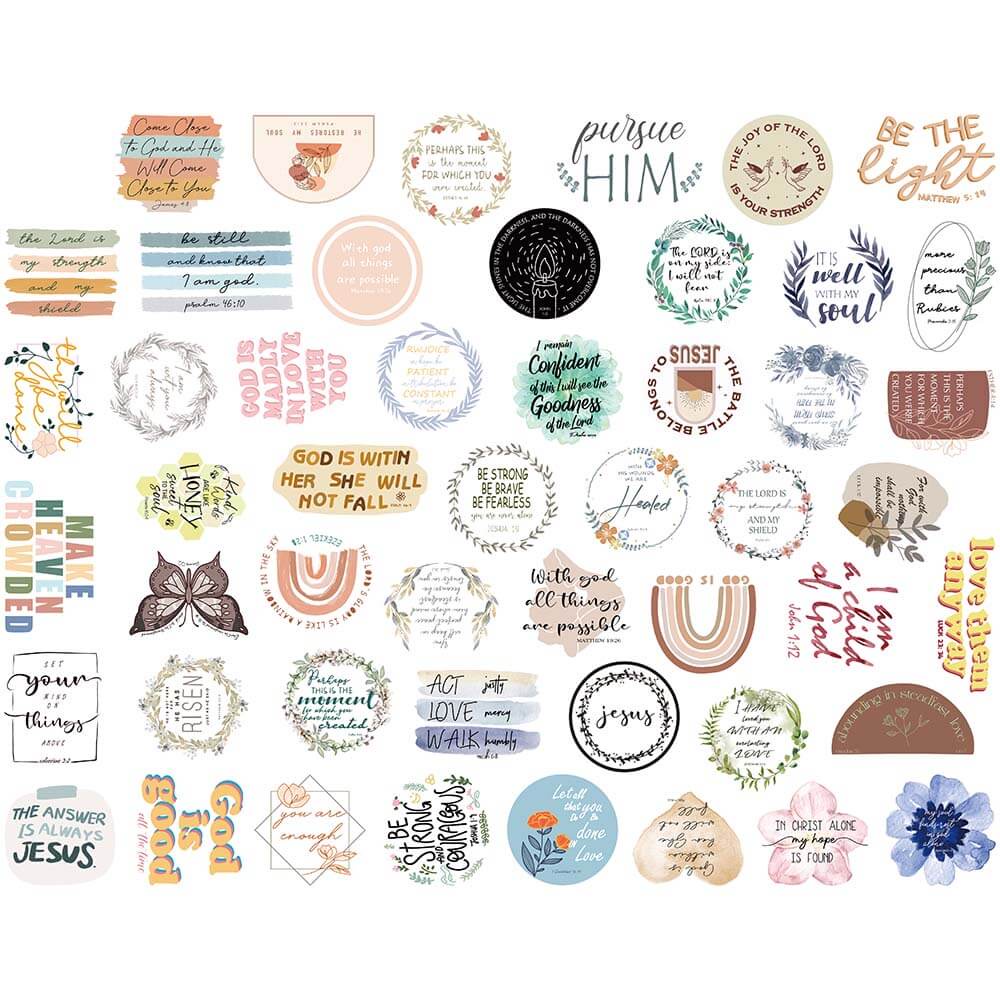[Large sticker]50pcs Bible Quotes Stickers Jesus Christian Religious ...