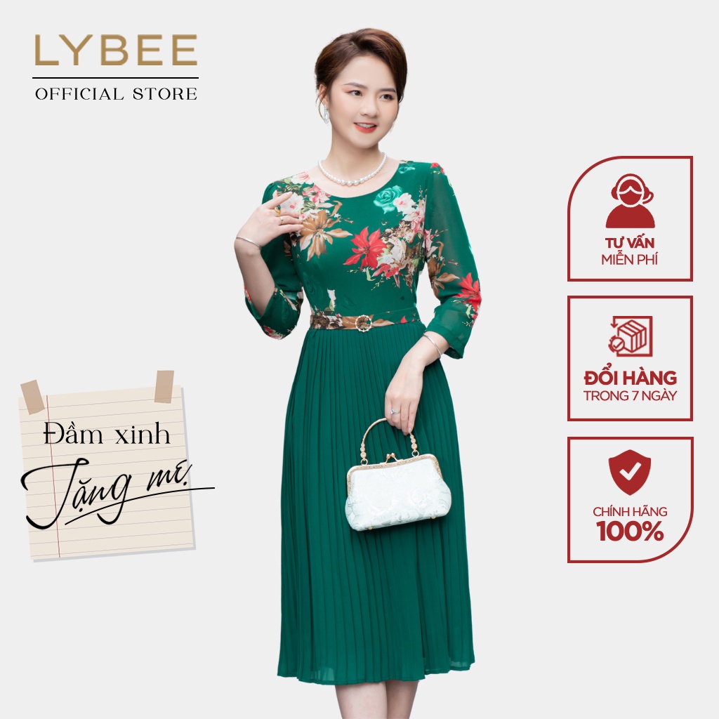 Luxurious middle-aged dress for mothers LYBEE LV835 high quality cool silk chiffon design ...