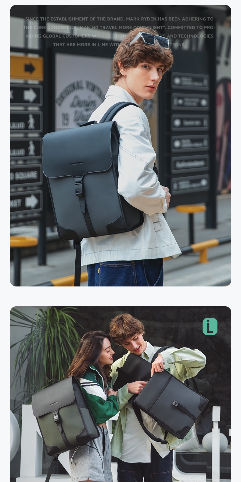 MARK RYDEN Office Bag Men Backpack Lightweight School Bag (15.6 ...