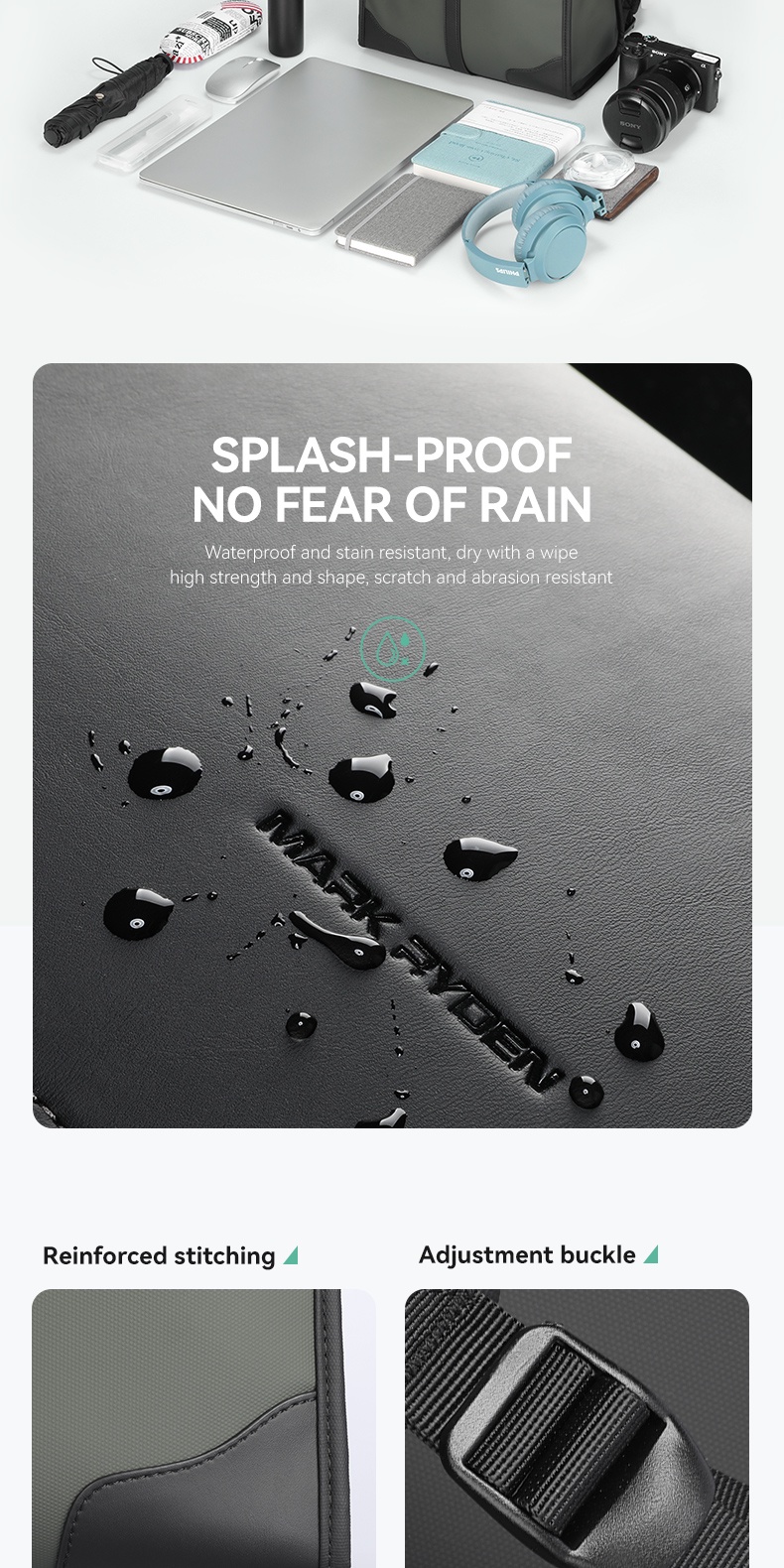 MARK RYDEN Office Bag Men Backpack Lightweight School Bag (15.6 ...