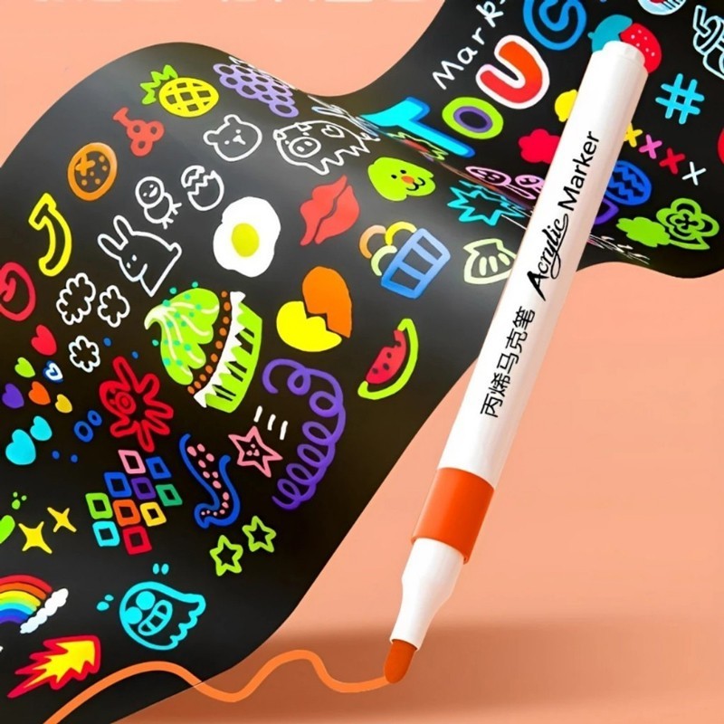 Acrylic Marker 12/24/36/48/60 High Quality Bright Colors - Colored ...