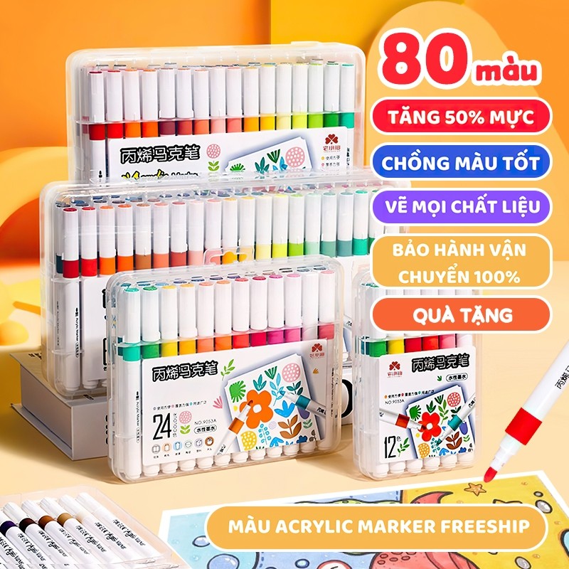 Acrylic Marker 12/24/36/48/60 High Quality Bright Colors - Colored ...