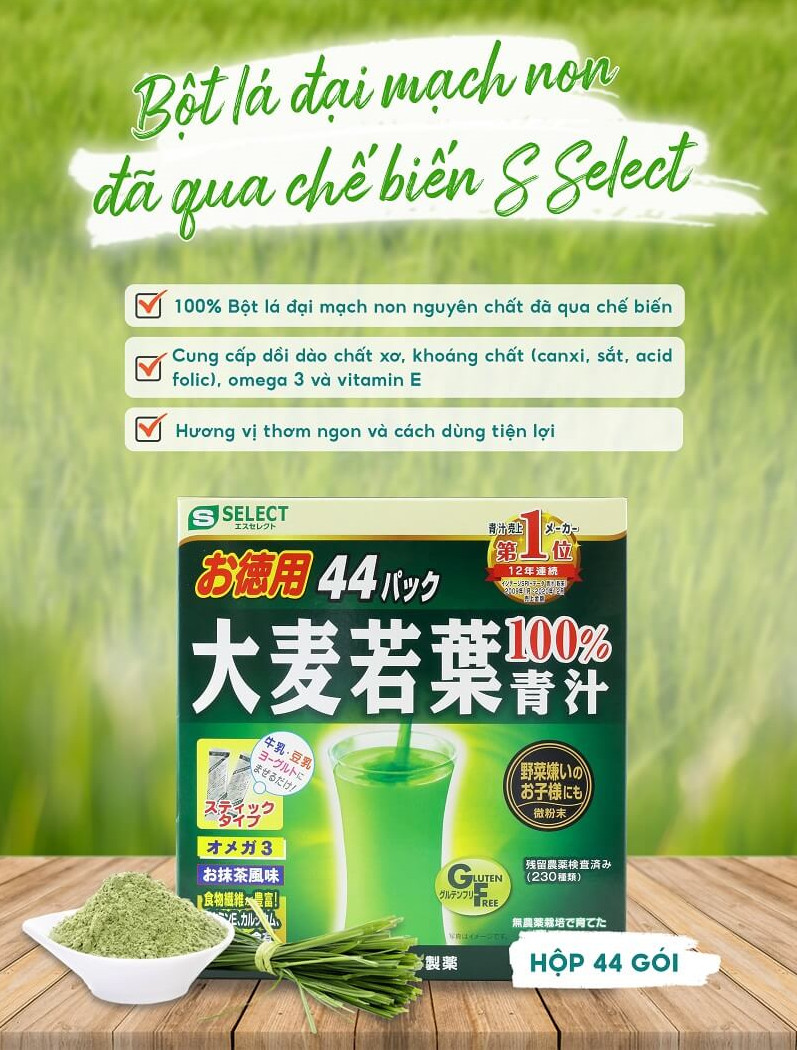 S SELECT Japanese Pure Barley Leaf Powder (Box of 44 packs) | Shopee ...