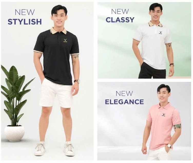 Poloman 24 men's turn-down collar T-shirt BASIC CVC luxurious, elegant ...