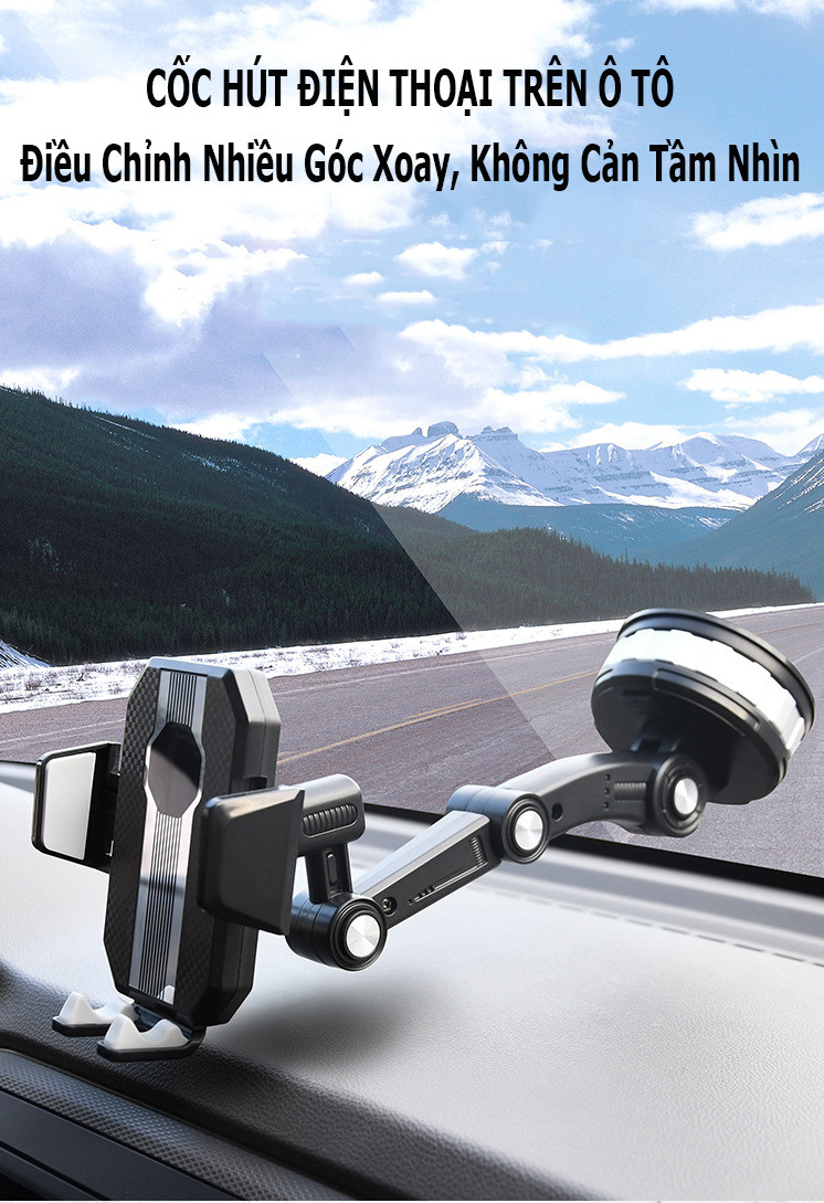 3-joint phone holder for dashboard, car glass or desk, anti-vibration ...