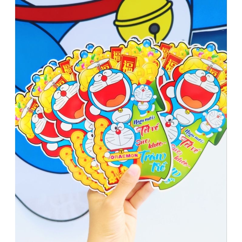 Set of 5 high-end long Doremon Doraemon Doremon Red Packets | Shopee ...