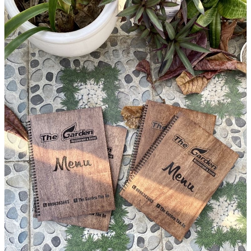 XO HCM HCM HCM | Wooden MENU notebook / MENU notebook with spring ...