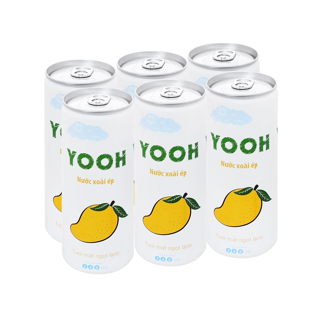 Lot of 6 cans of YOOH Mango juice (240ml/can) | Shopee Singapore