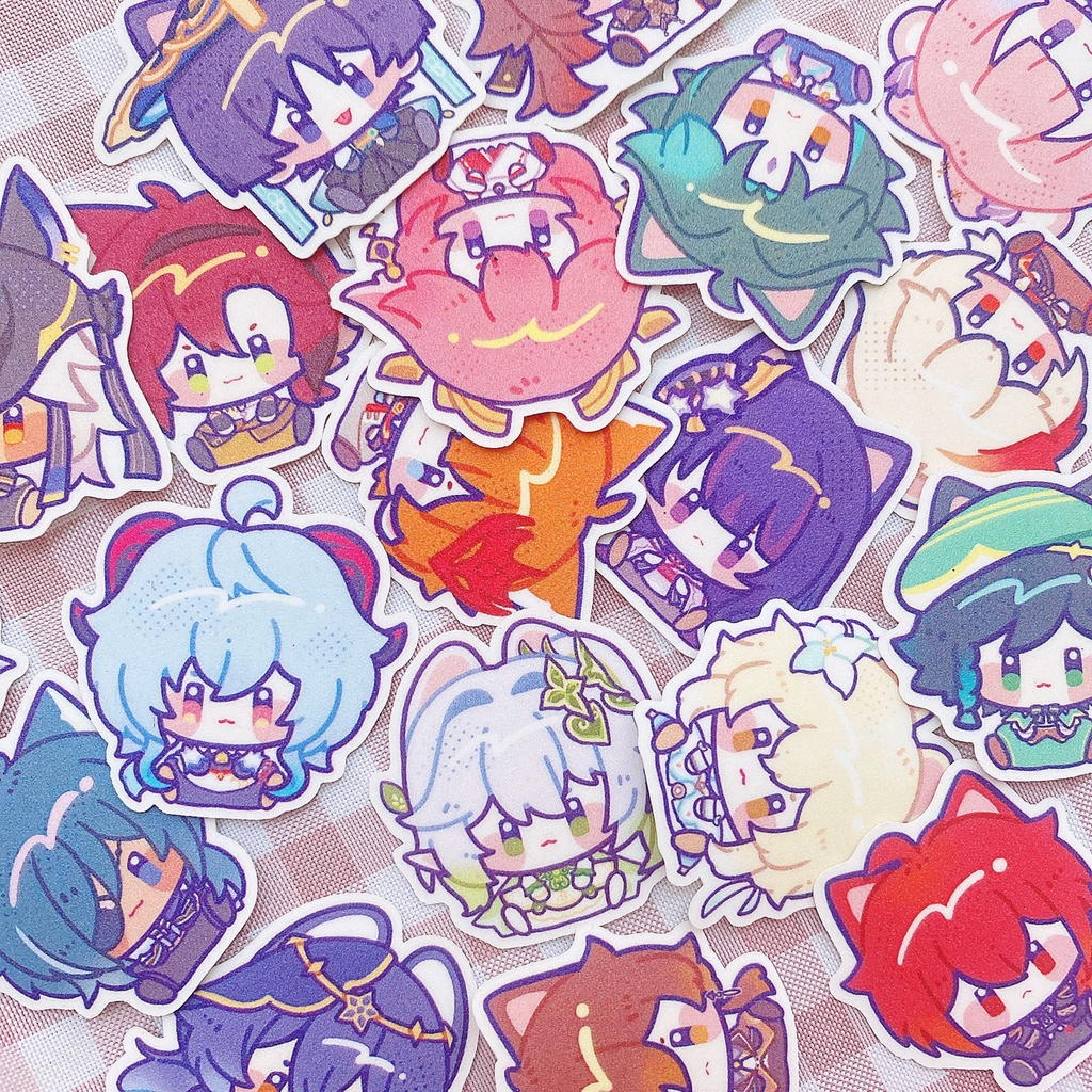 Sticker GACHA Genshin Impact - Fluffy Town Each Pack Of 5 Stickers ...