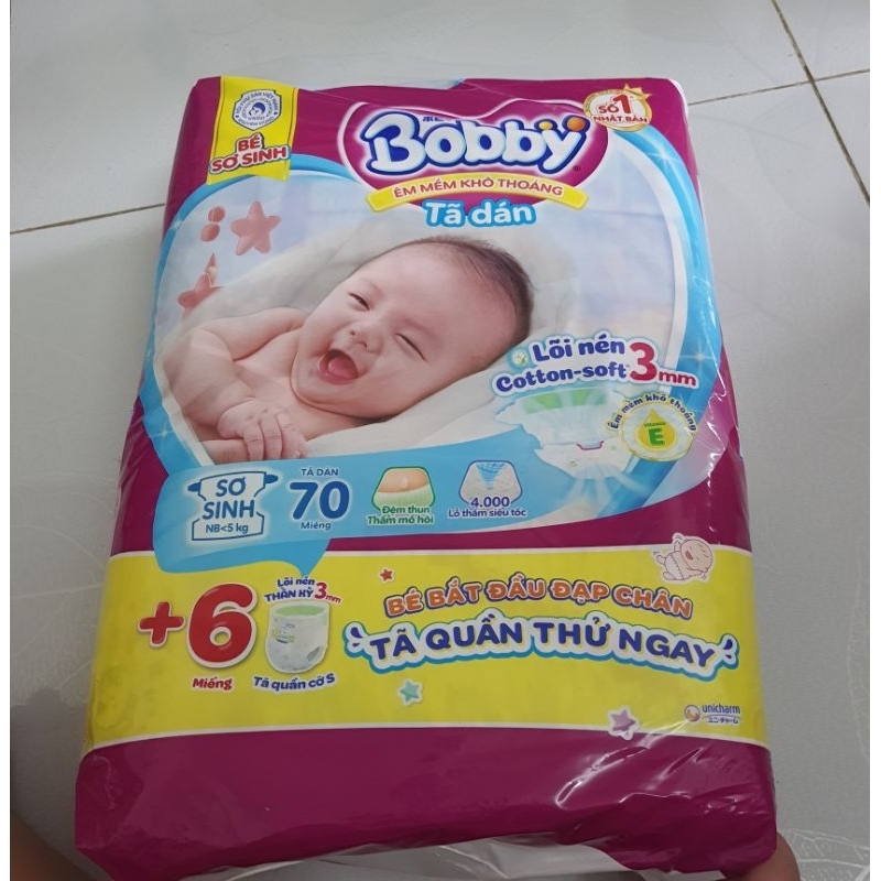 Bobby newborn diapers NB70+6/NB70/NB70+4/S54+4 (comes with 4 diapers with one side open ...