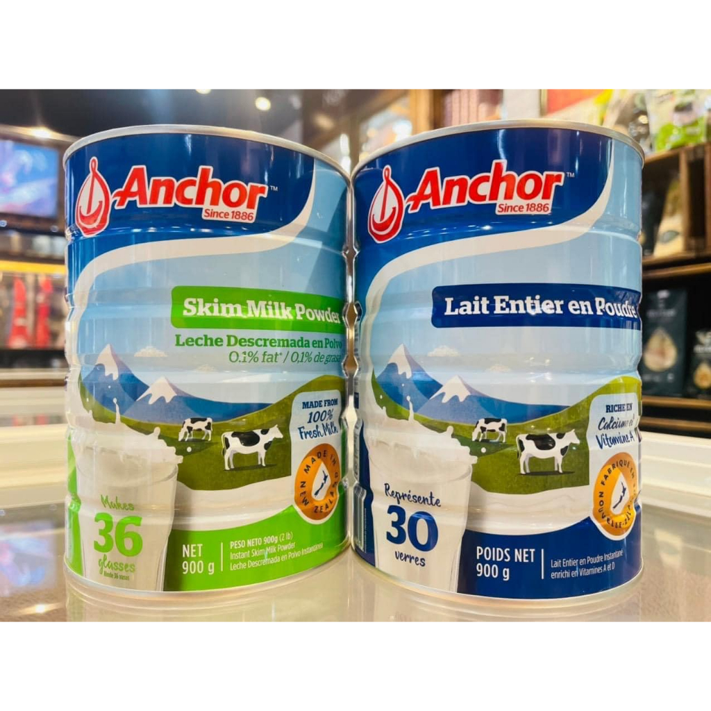 Anchor Whole Milk Powder, Skim Cream Box 900g | Shopee Singapore