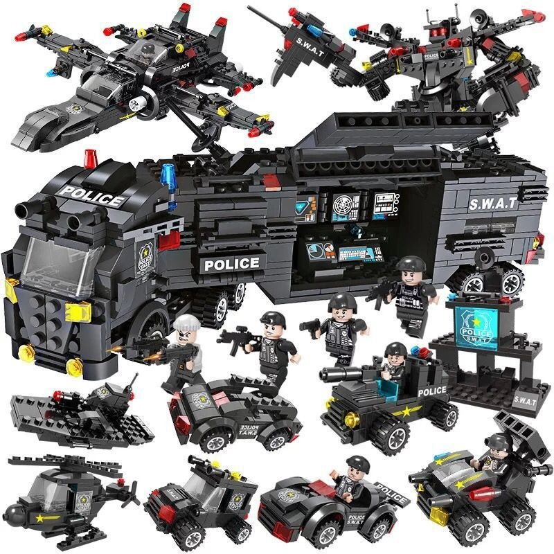 Lego SWAT Police Puzzle Toy 500 Pieces - 27 Models - Assembling Police ...