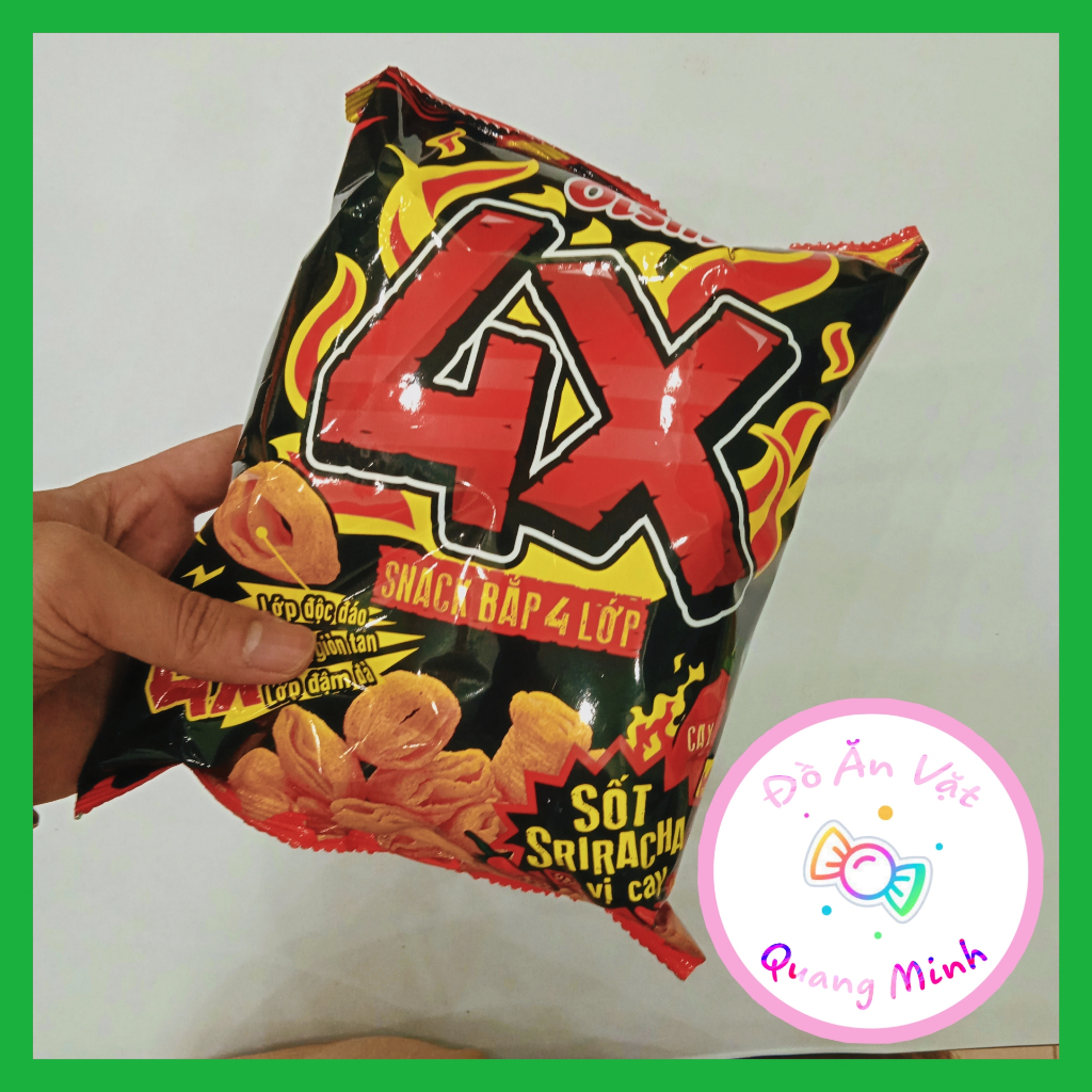 Oishi Snack 4X 4-layer corn with spicy sriracha sauce, large package ...