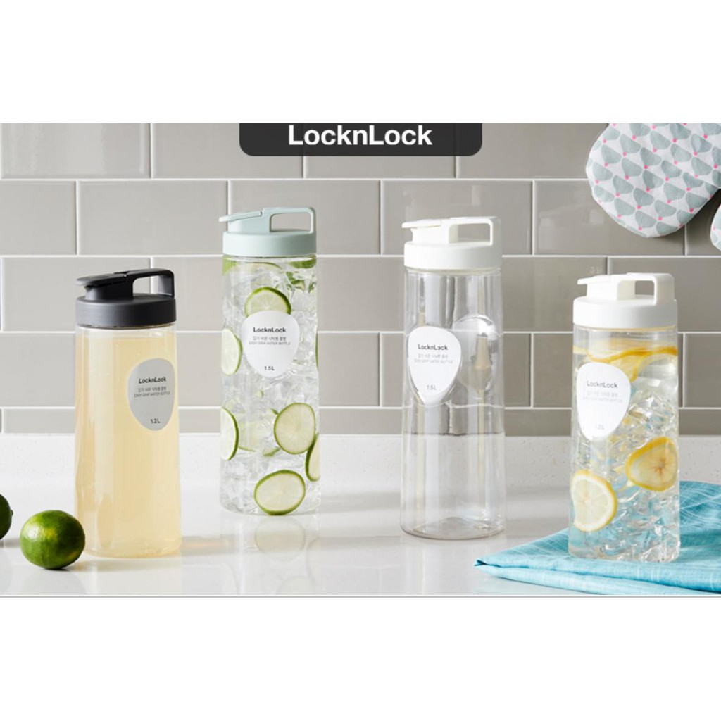 Lock&Lock Easy Grip Water Bottle HAP814 1.5L White Lid and Gray Lid ...
