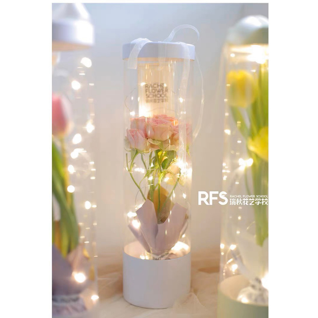 Mica box in tube form for fresh flowers, mika box for arranging scented ...