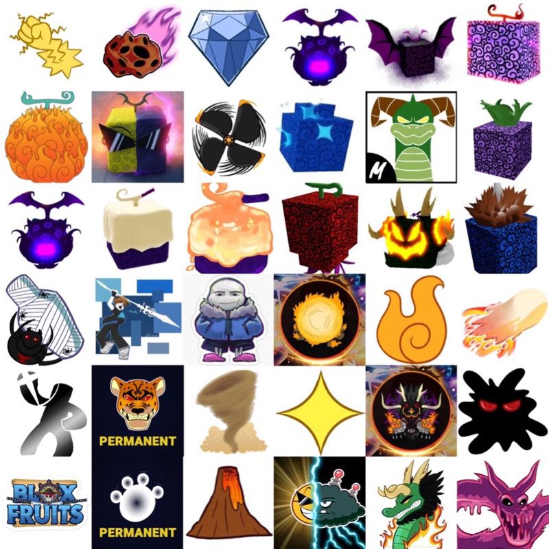 Blox fruit stickers 30-60 different images/Blox fruit Game stickers ...