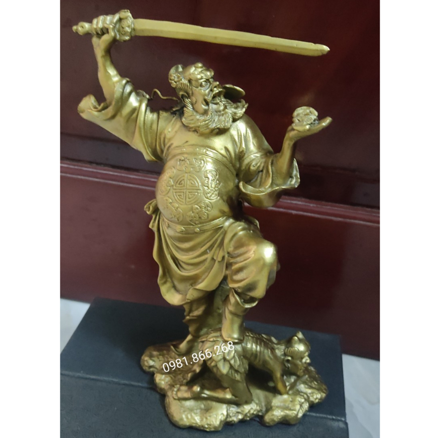 25cm high bronze statue of the god chung kneeling and catching ghosts ...