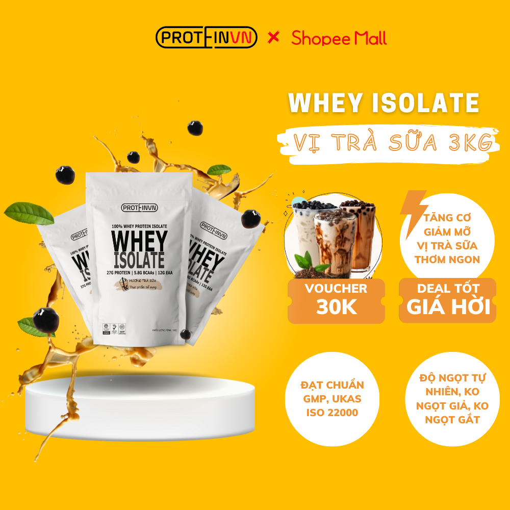 Whey Protein Isolate PROTEINVN - Whey Protein Milk Tea Flavor 3KG ...