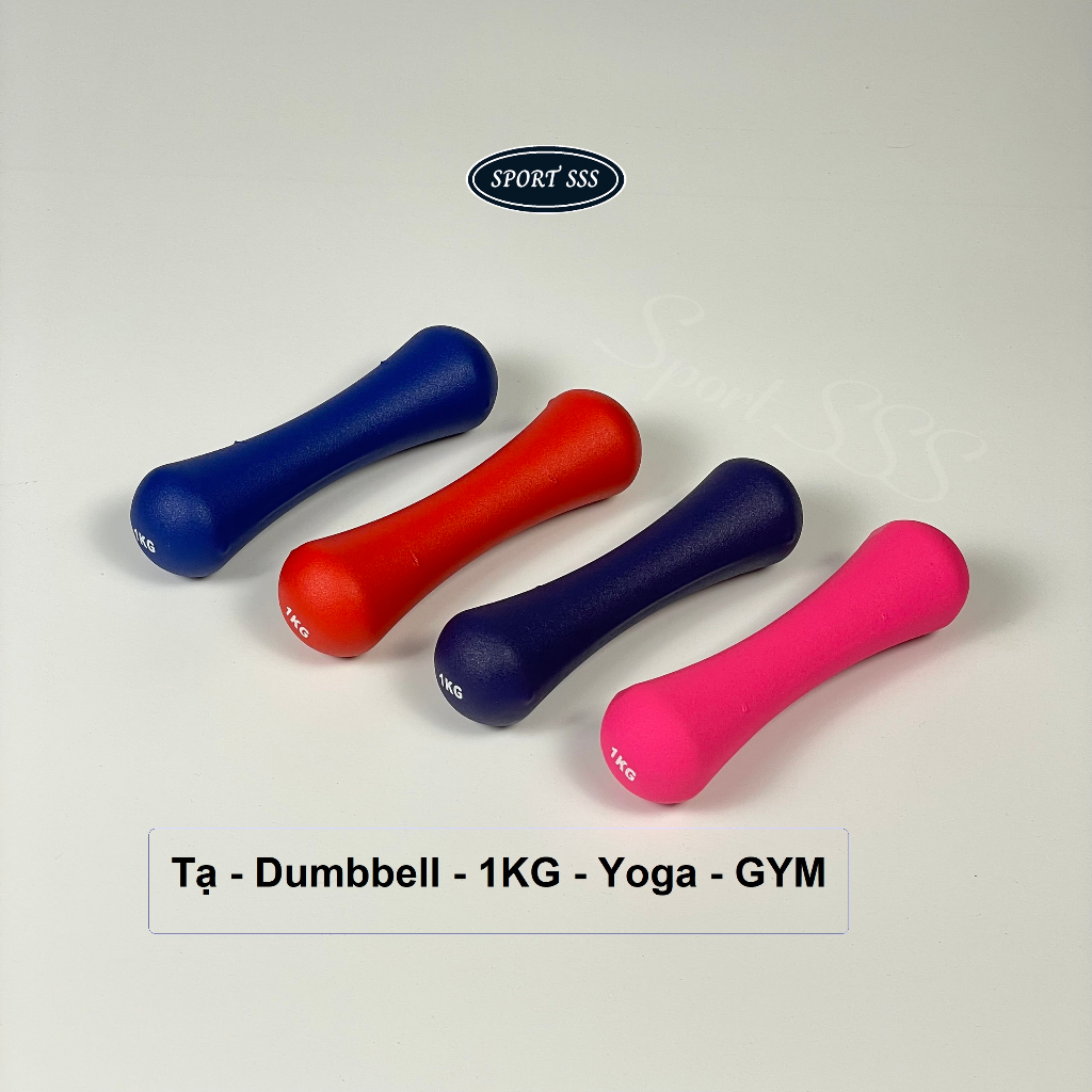 Dumbbell - Dumbbell 1kg - Rough rubber cover - Men, Women - fitness ...