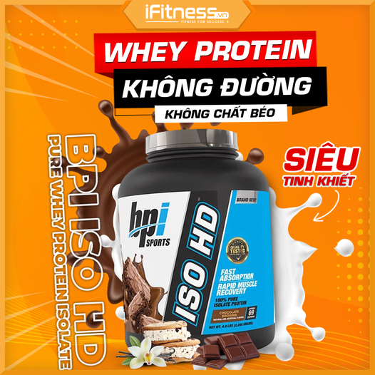 Muscle Building Milk 100% Pure Whey Protein Isolate - BPI ISO HD 4.8lbs ...