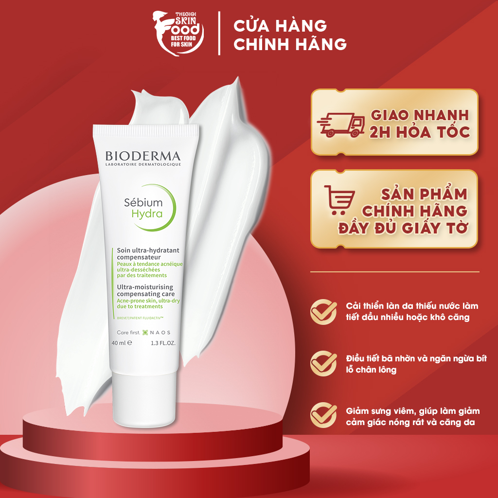 Bioderma Sebium Hydra Hydrating, Soothing, and Restoring Cream for Acne ...