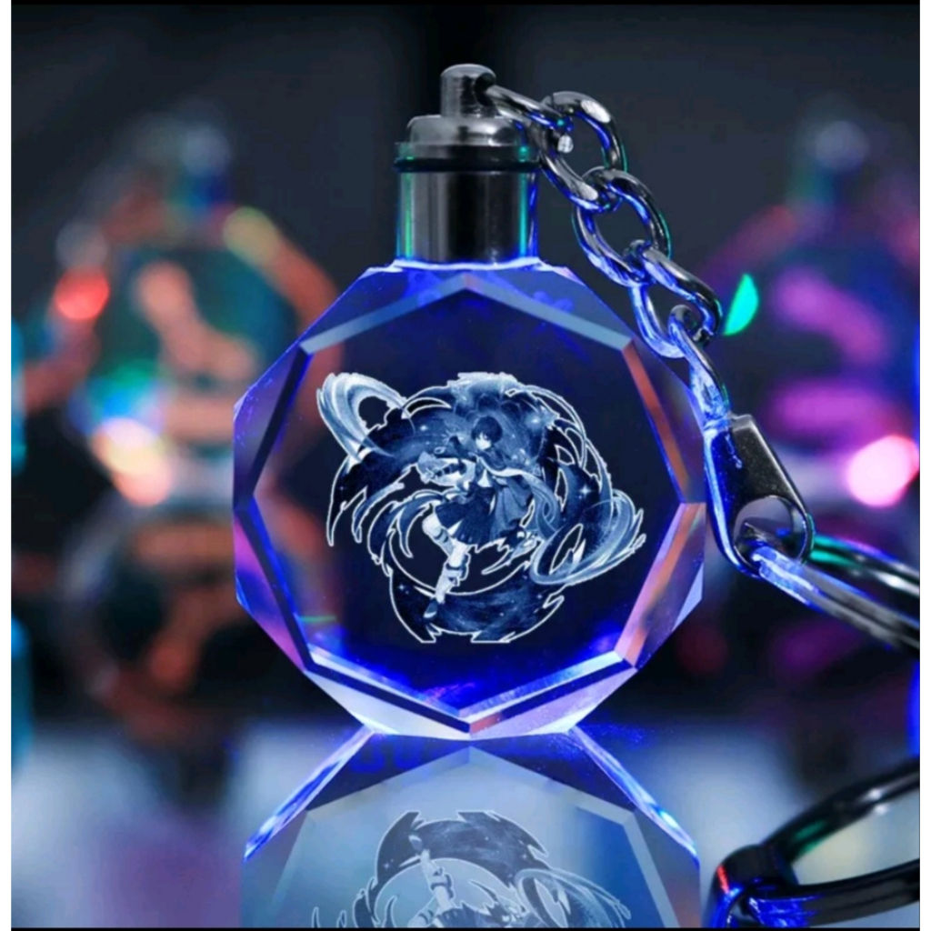 Led crystal keychain Game genshin impact (klee ayaka xiao zhongli venti ...