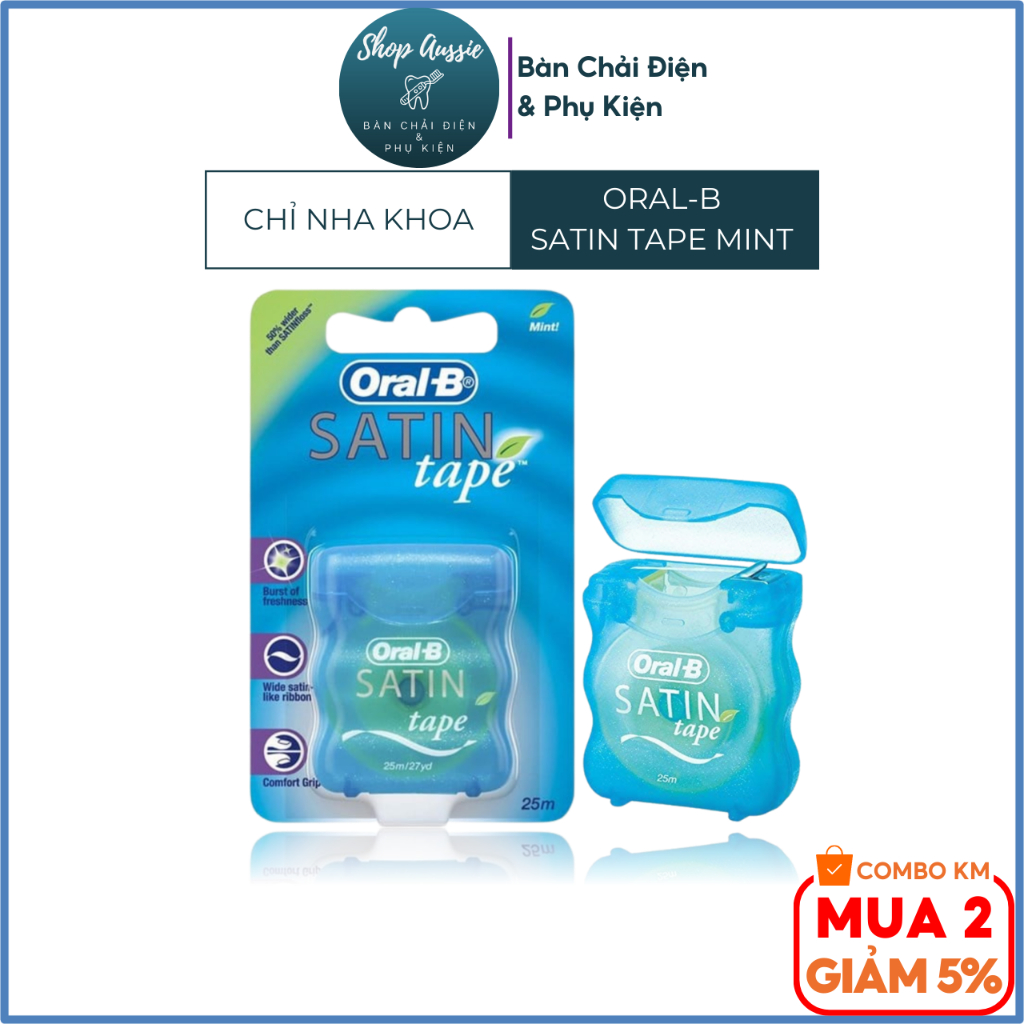 Oral-b Satin Tape Dental Floss Flos Flos 25m - Made In Ireland, Clean ...