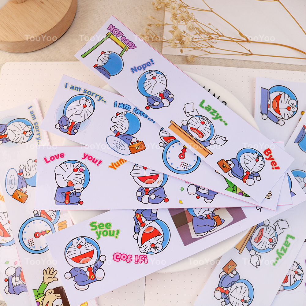Set of 24 cute Doraemon on the Job themed stickers TooYoo BK00013 ...