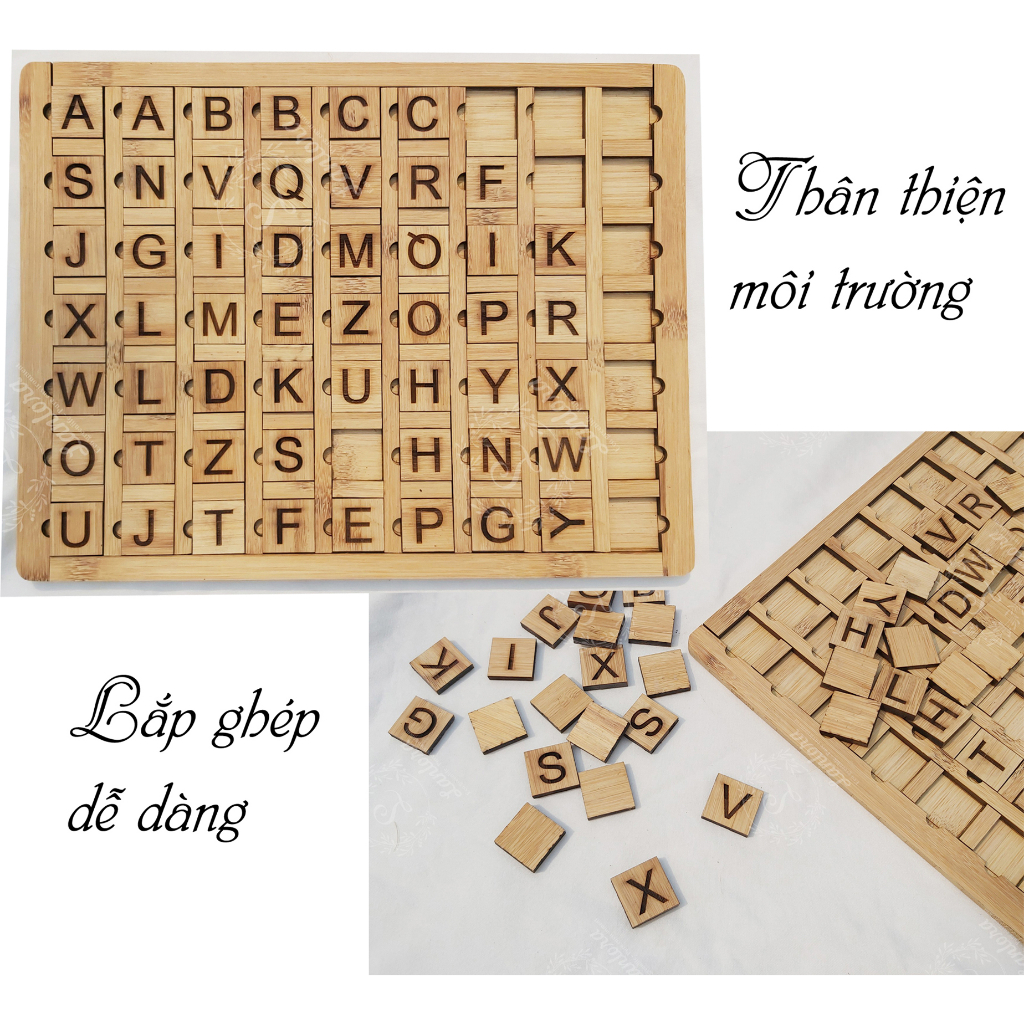 Bamboo English alphabet board as learning materials for children ...