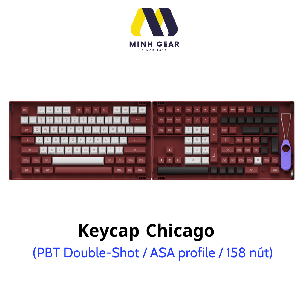 Akko CHICAGO keycap set for mechanical keyboard (PBT Double-Shot / ASA ...