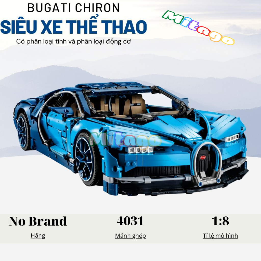 Excellent technic supercar assembly model Bugati Chiron 1:8 scale ...