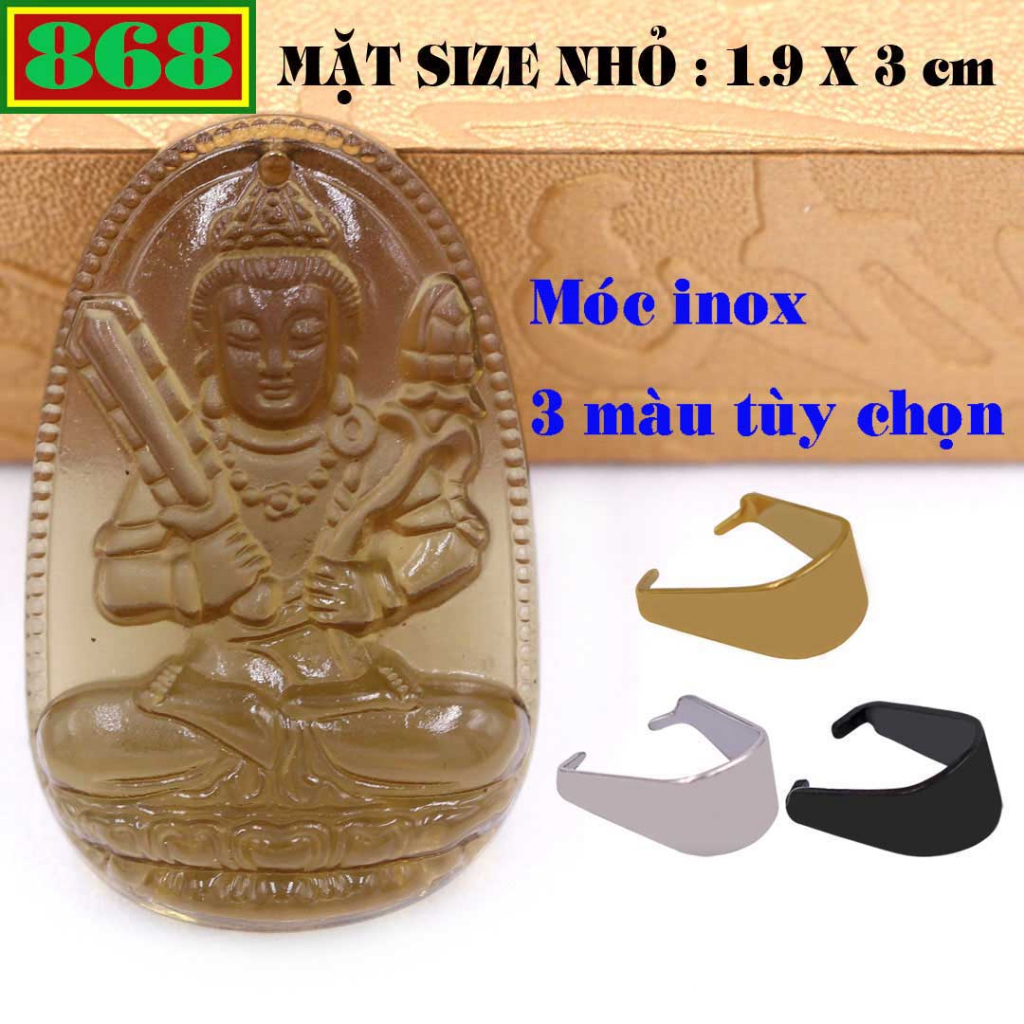 3 cm brown crystal Void Buddha face (small size) with stainless steel ...