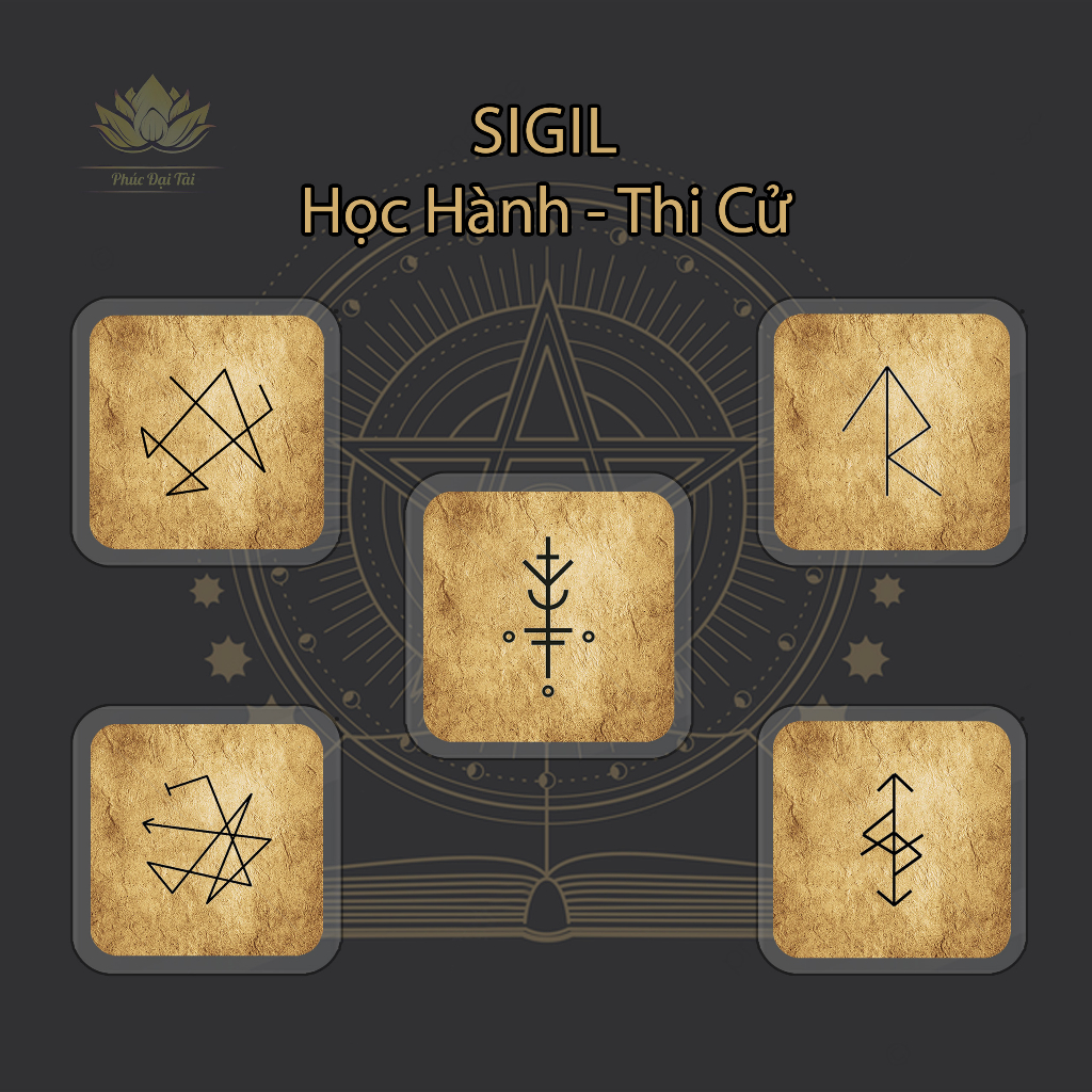 Sigil Studying Exams - Set of 5 Feng Shui Leaves Enhance Luck And ...