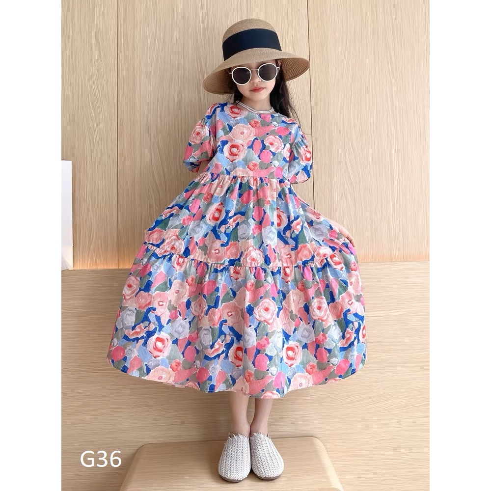 Maxi Dress For Little Girl size 9-45 kg Colorful Flower Pattern G36 ...
