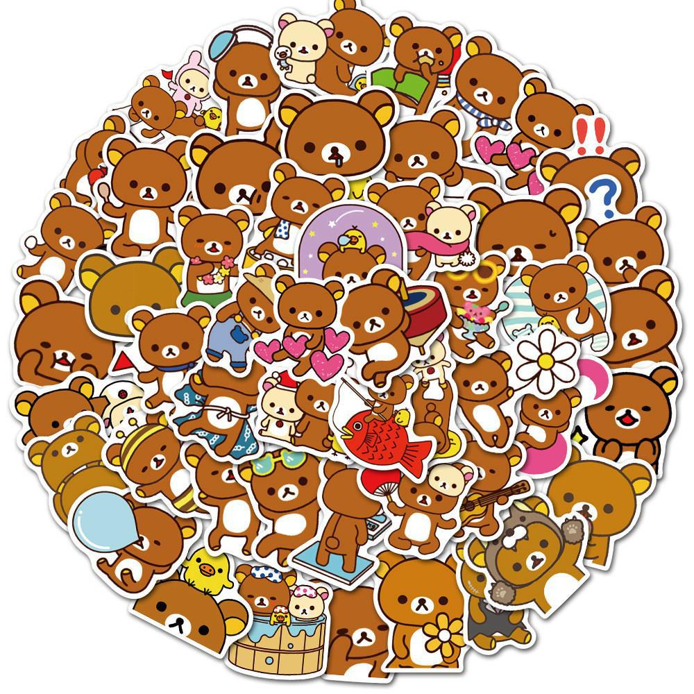 Cute cartoon Rilakkuma duck bear Sticker to decorate helmets, guitars ...