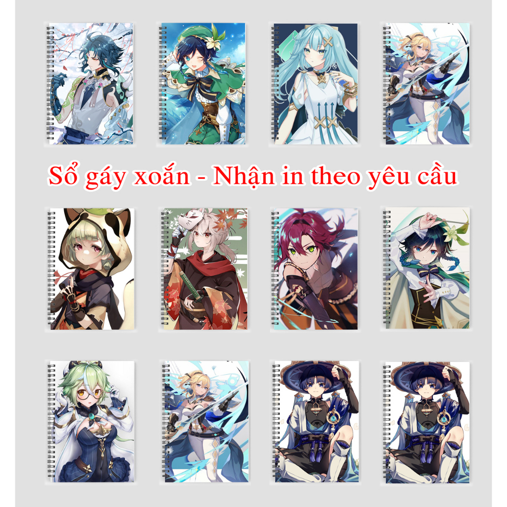 Genshin impact notebook Jean Kaedehara Kazuha Sayu Sucrose Venti Xiao ...