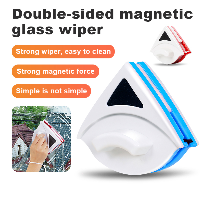 Magnetic double-sided glass cleaning tool for cleaning high-rise glass ...