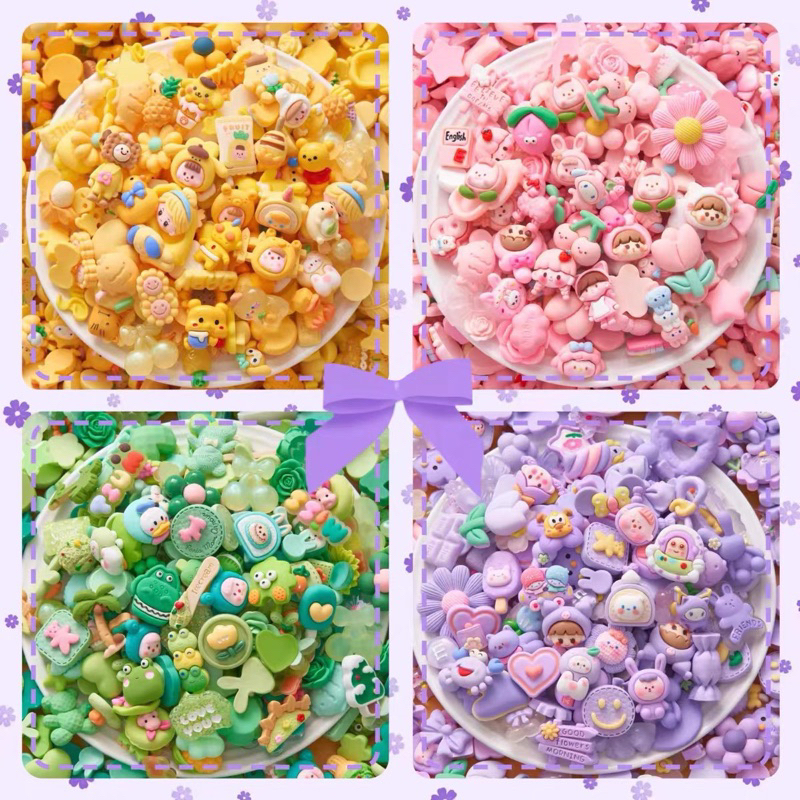 Combo of 100 slime charms, slipper charms, diy crafts, phone case ...
