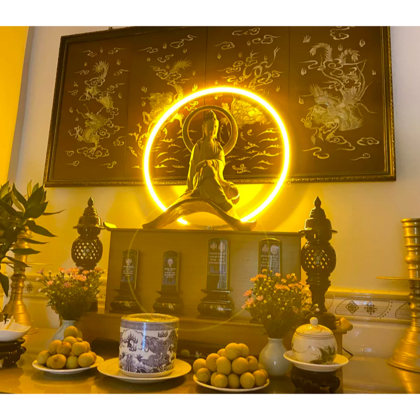 Led neon light ring (16cm) to decorate altar statue with power supply ...