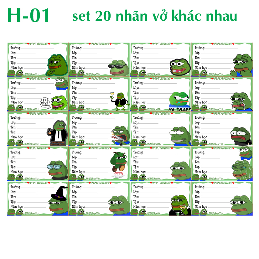 Frog Meme notebook labels (1 set of 20 notebook labels) | Shopee Singapore
