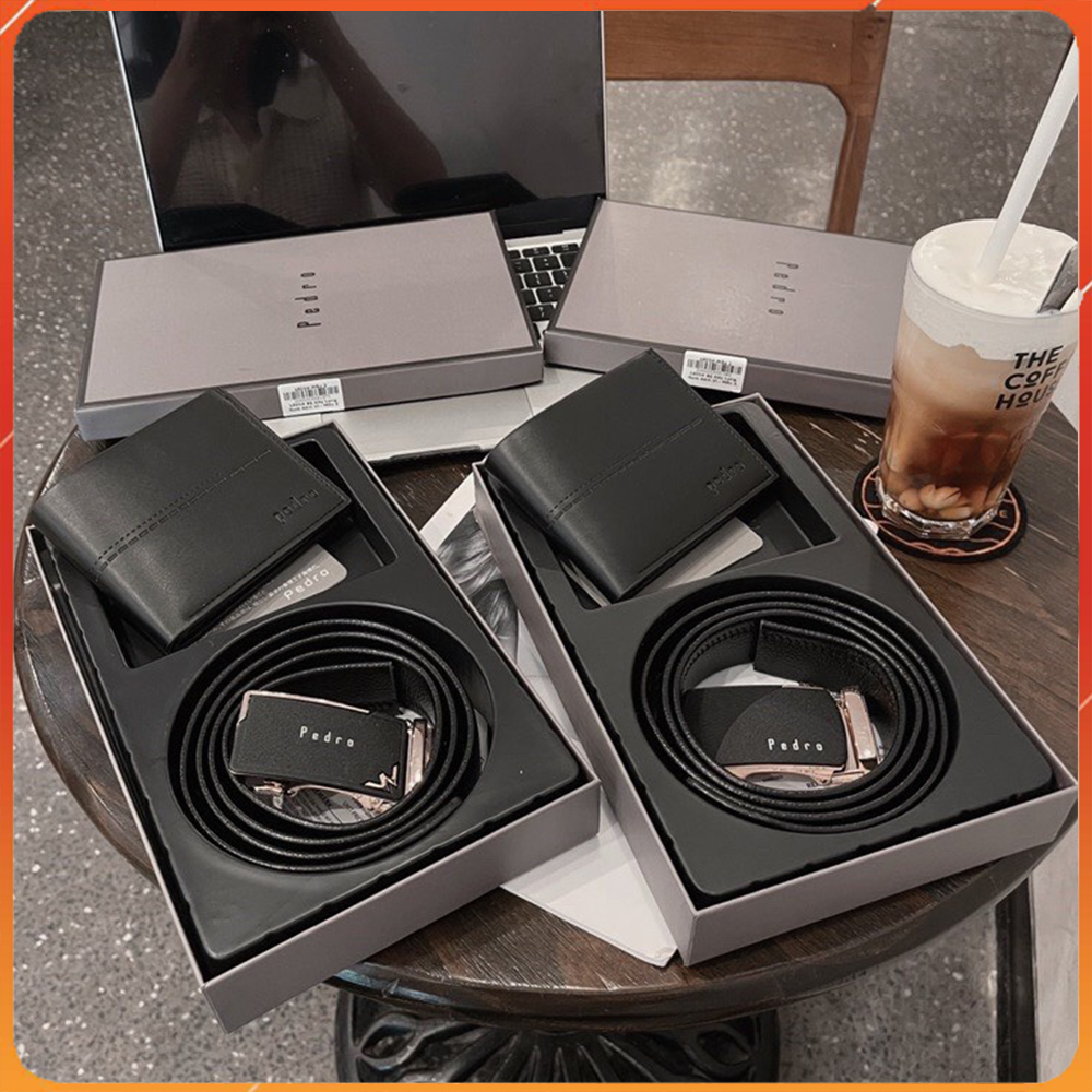[Fullbox+ Paper bag] pedro men's wallet and belt Combo, genuine quality ...